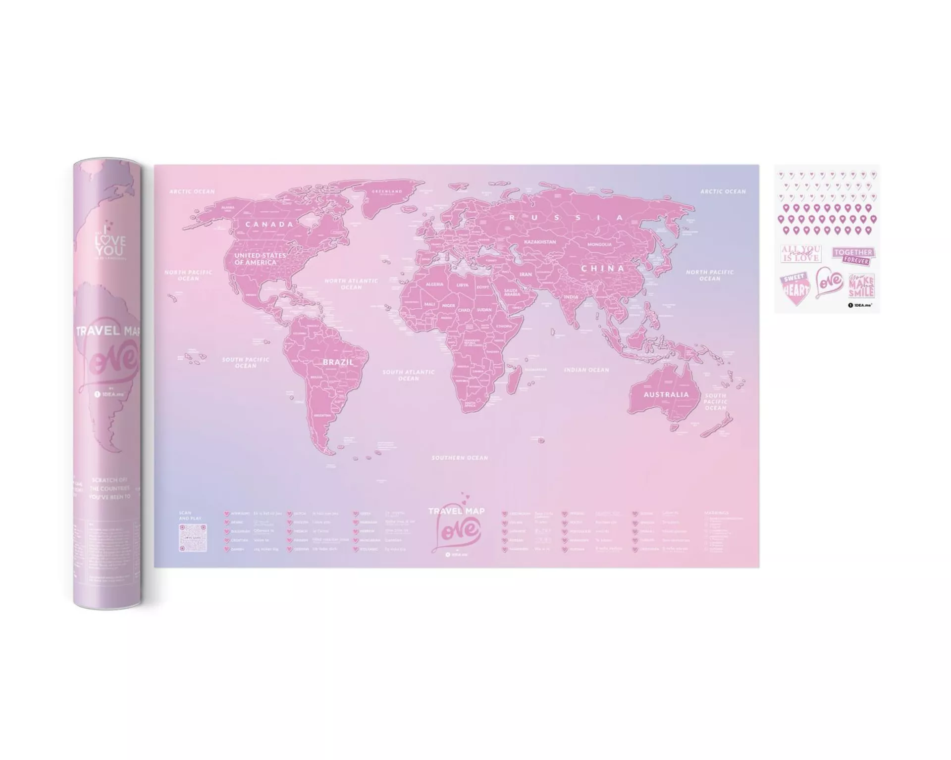 Maps :: World of Love Scratch-off Road Map